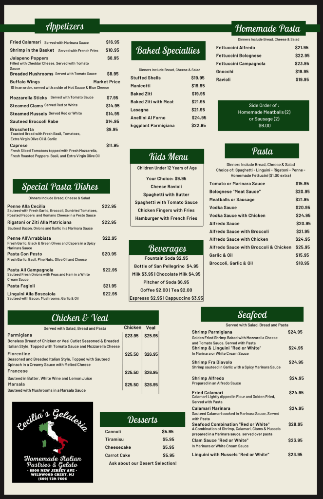Menu – Sal's Pizza